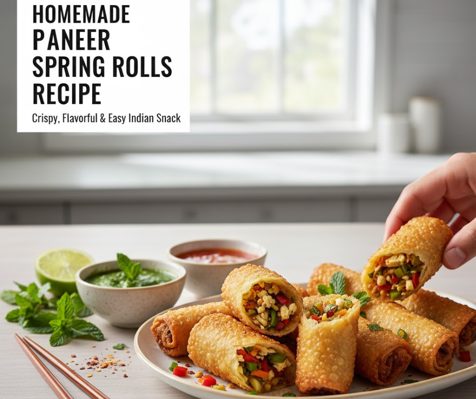 Crispy, Cheesy & Irresistible: Homemade Paneer Spring Rolls Recipe - MR ...